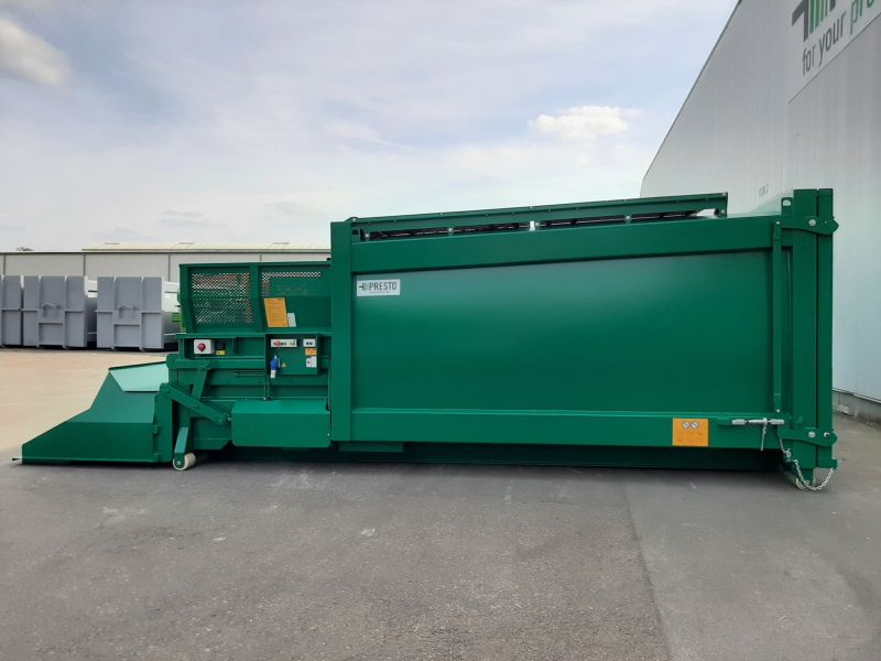 Solarpresscontainer zur CO2 freien Müllverdichtung - PRESTO GmbH & Co KG